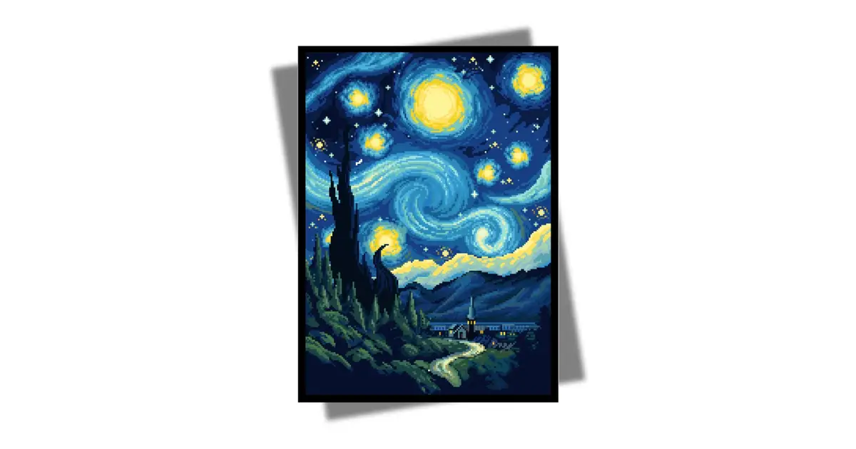 Starry Night (Pixel Art) - Realm Guard MTG Sleeves - 100ct | MTG ...