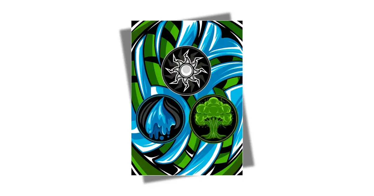 Bant Sleeves: White Blue Green Mana - Realm Guard Textured MTG Sleeves ...