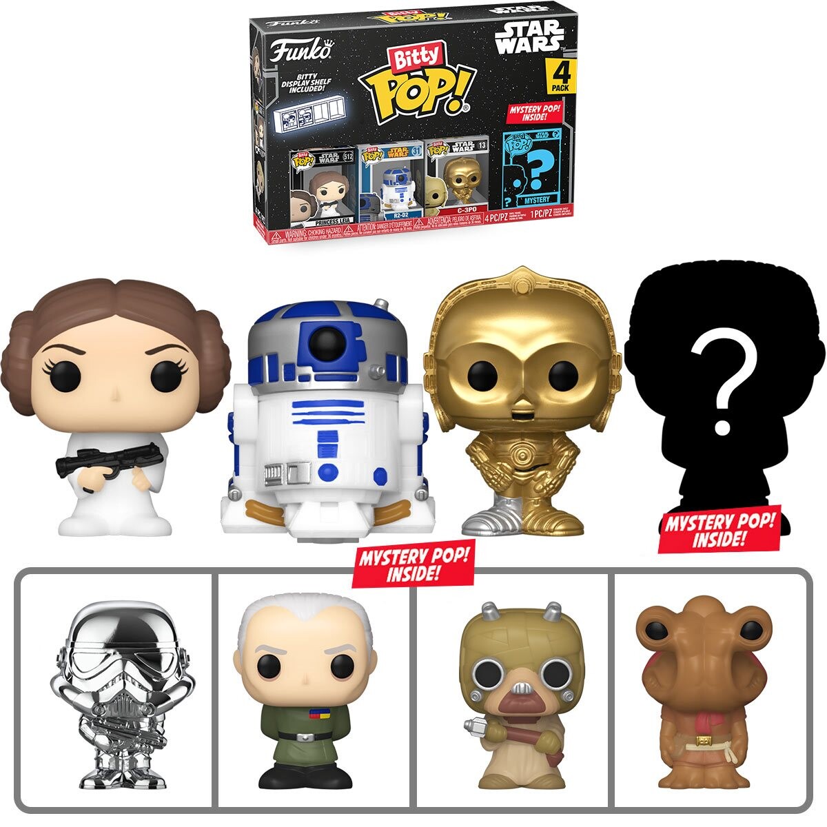 Funko Star Wars Bitty Pop Princess Leia Mini-Figure 4-Pack | Funko Pop ...